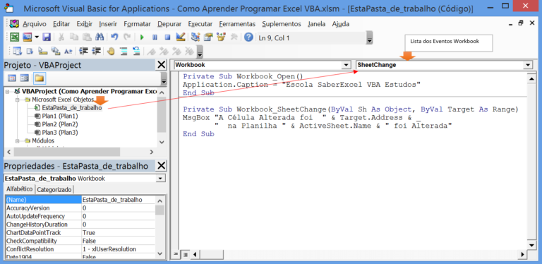 Aprenda como usar o VBA no Aplicativo Excel - Excel vba Eventos