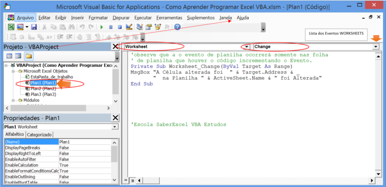 Aprenda como usar o VBA no Aplicativo Excel - Excel vba Eventos